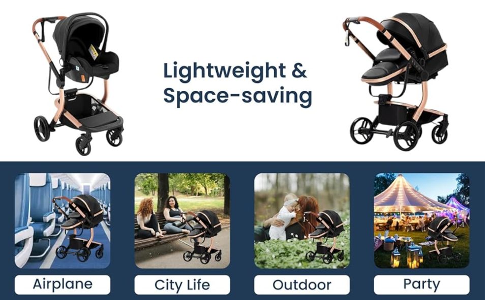 9 in 1 Baby Pram with Bassinet & Push Chair Set | Bassinet Pram Australia