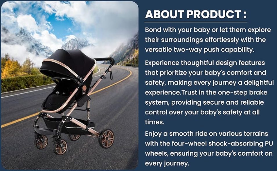 9 in 1 Baby Pram with Bassinet & Push Chair Set | Bassinet Pram Australia